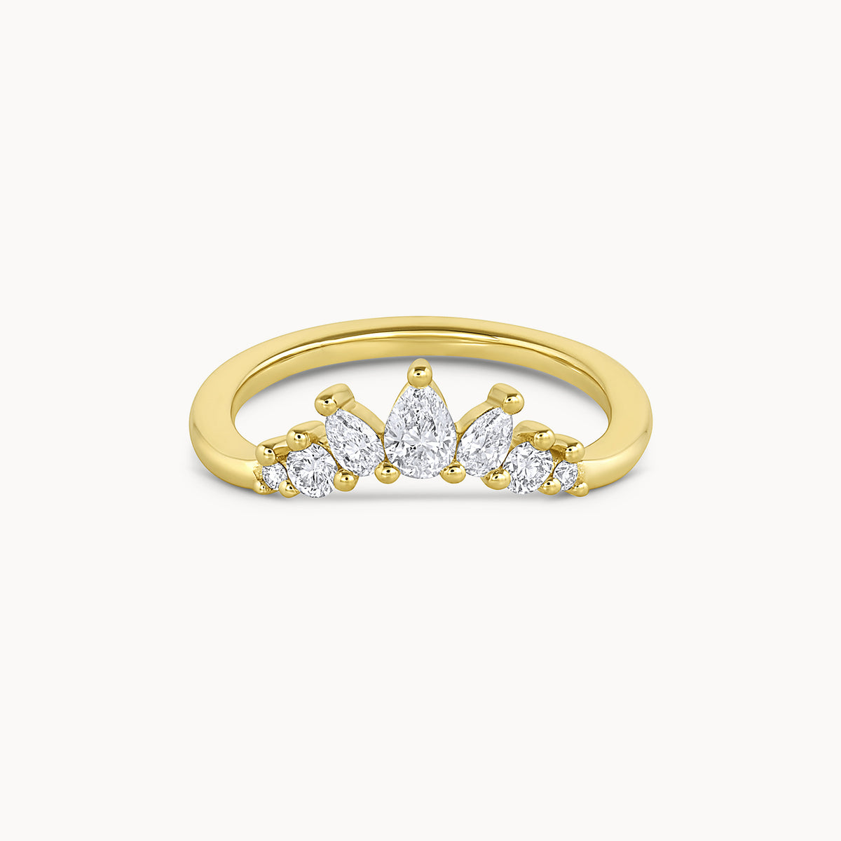 Pear & Round Diamond Contour Band – My Store